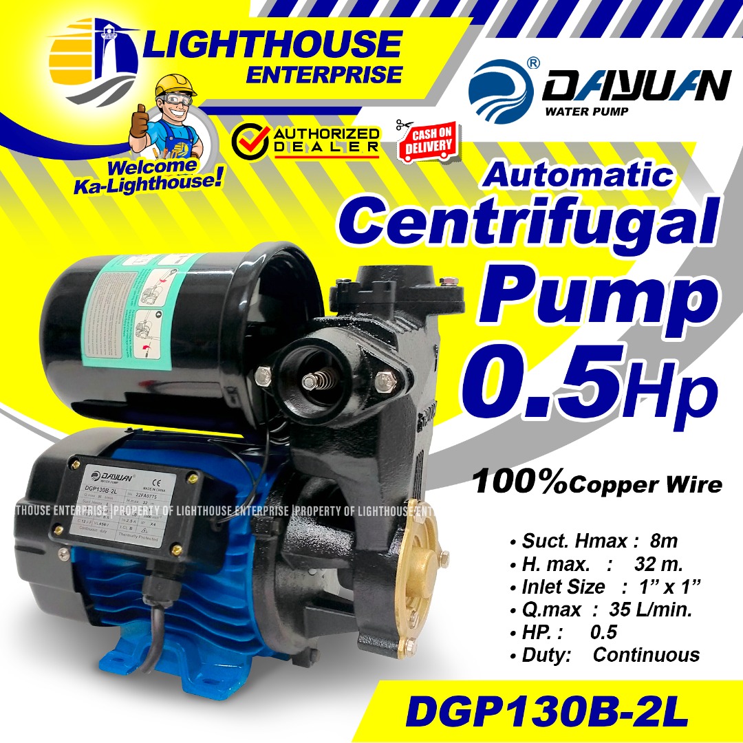 DAYUAN 370W 0.5HP Automatic Surface Pump / Centrifugal Pump (DGP130B-2L ...