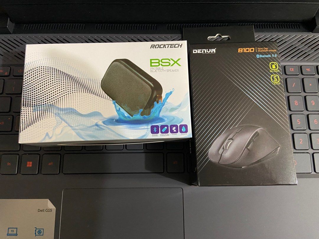 Denva B100 mouse + Rocktech BSX protable Bluetooth speaker, 電腦＆科技, 電腦周邊 ...