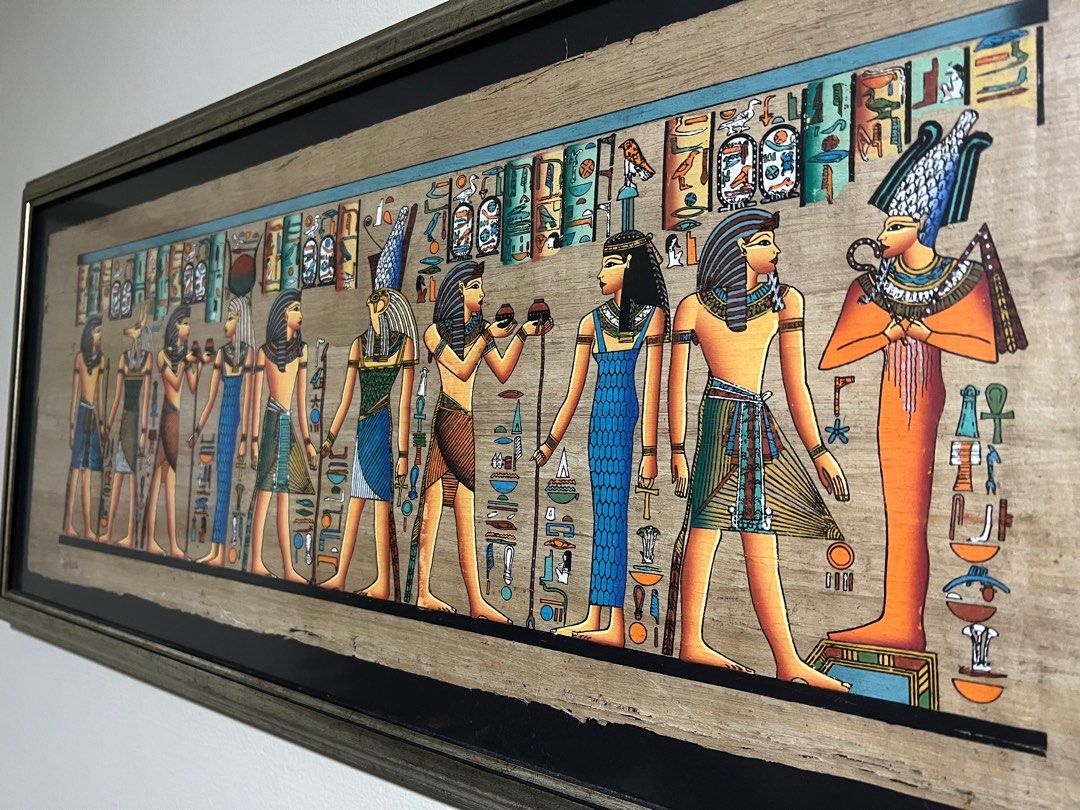 Egyptian Hieroglyph with Solid wood frame, Furniture & Home Living ...