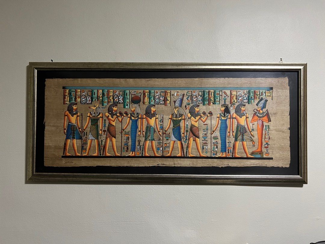 Egyptian Hieroglyph with Solid wood frame, Furniture & Home Living ...
