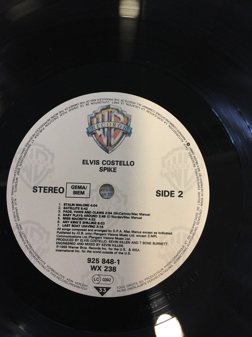 Elvis Costello - Spike lp, Hobbies & Toys, Music & Media, Vinyls on ...