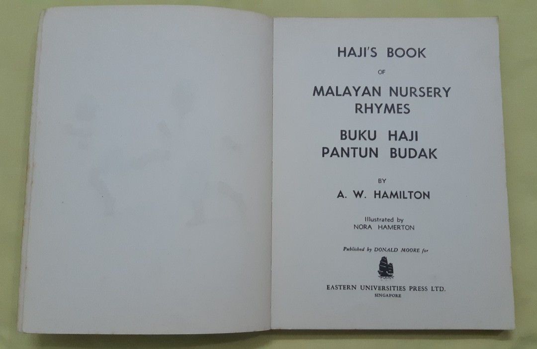 Extremely Rare 1963 HAJI'S BOOK OF MALAYAN NURSERY RHYMES by A W ...