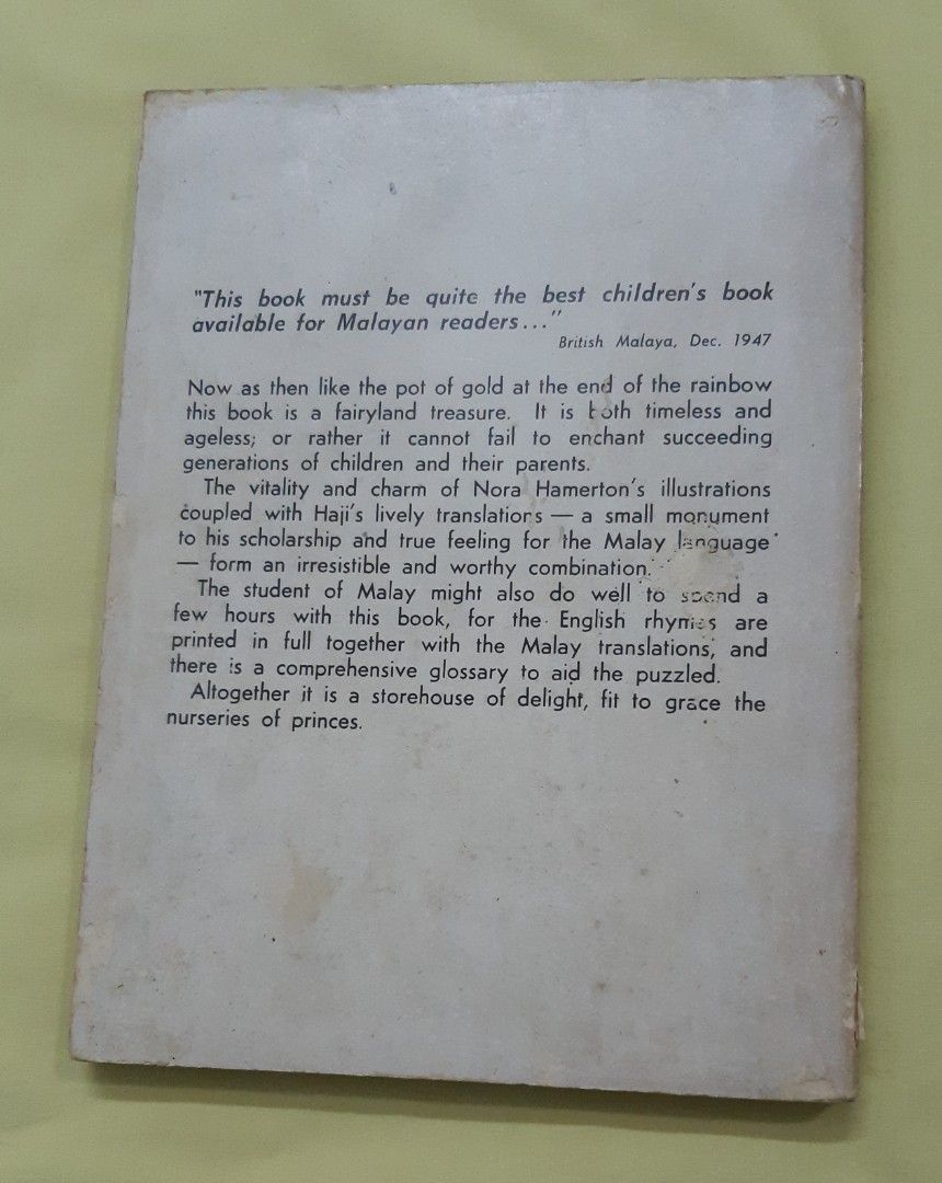 Extremely Rare 1963 HAJI'S BOOK OF MALAYAN NURSERY RHYMES by A W ...