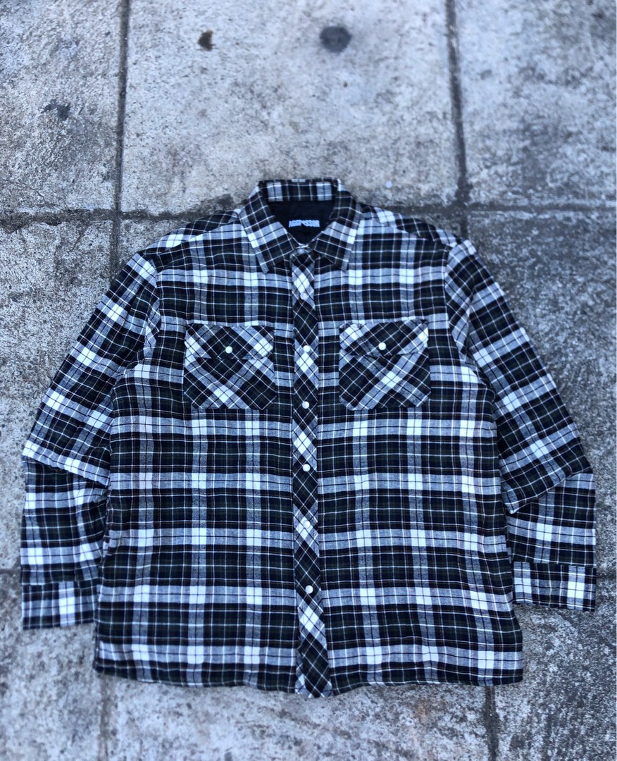 flannel boxy diamond stitch inner, Women's Fashion, Coats, Jackets and ...