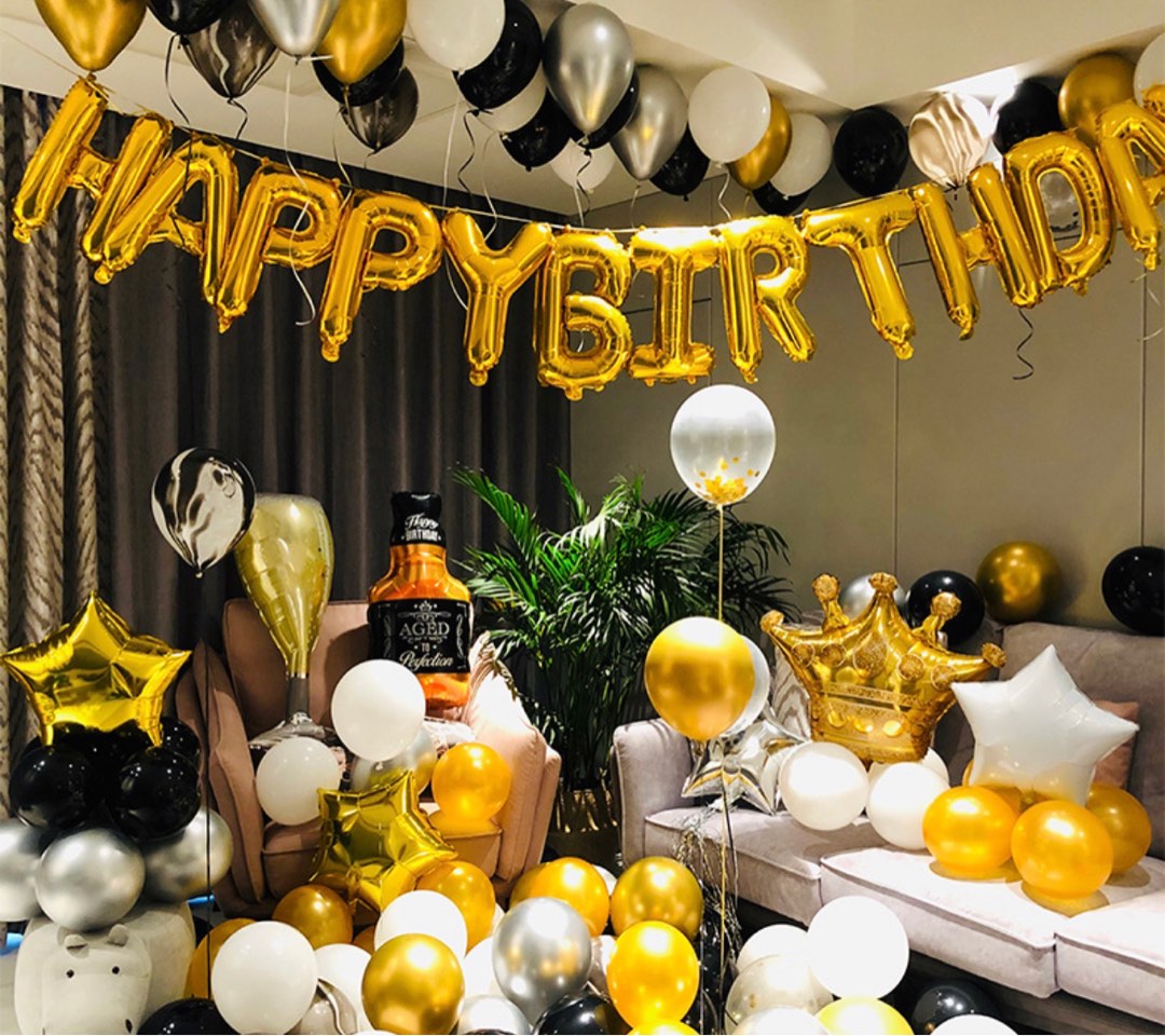 Golden Champ Birthday Decoration Balloons Birthday Decorations Party ...