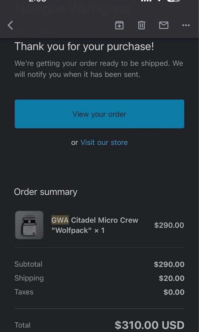 GWA Citadel Micro Crew Wolf Grey, Women's Fashion, Bags & Wallets ...