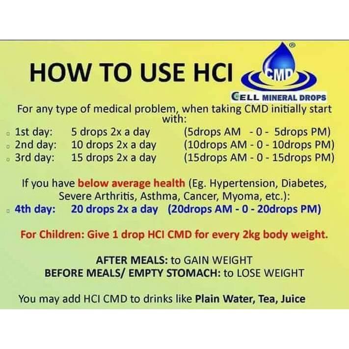 HCI CMD IONIC Mineral, Health & Nutrition, Health Supplements, Health ...