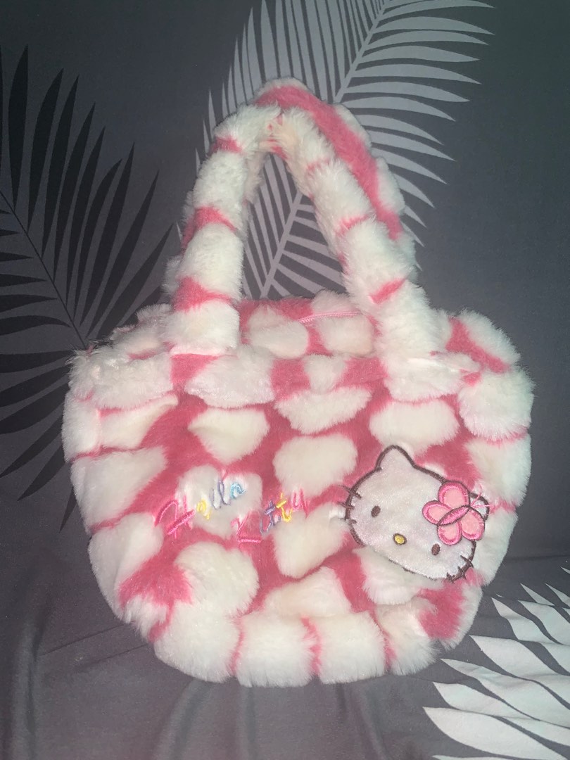 Hello Kitty Fluffy Pink Heart Handbag, Babies & Kids, Babies & Kids ...
