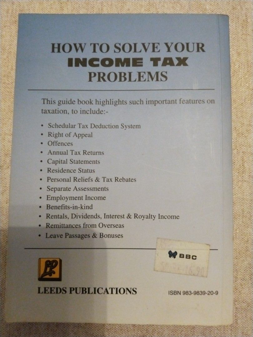 How To Solve Your Income Tax Problems, Goh Chen Chuan, Hobbies & Toys, Books & Magazines ...