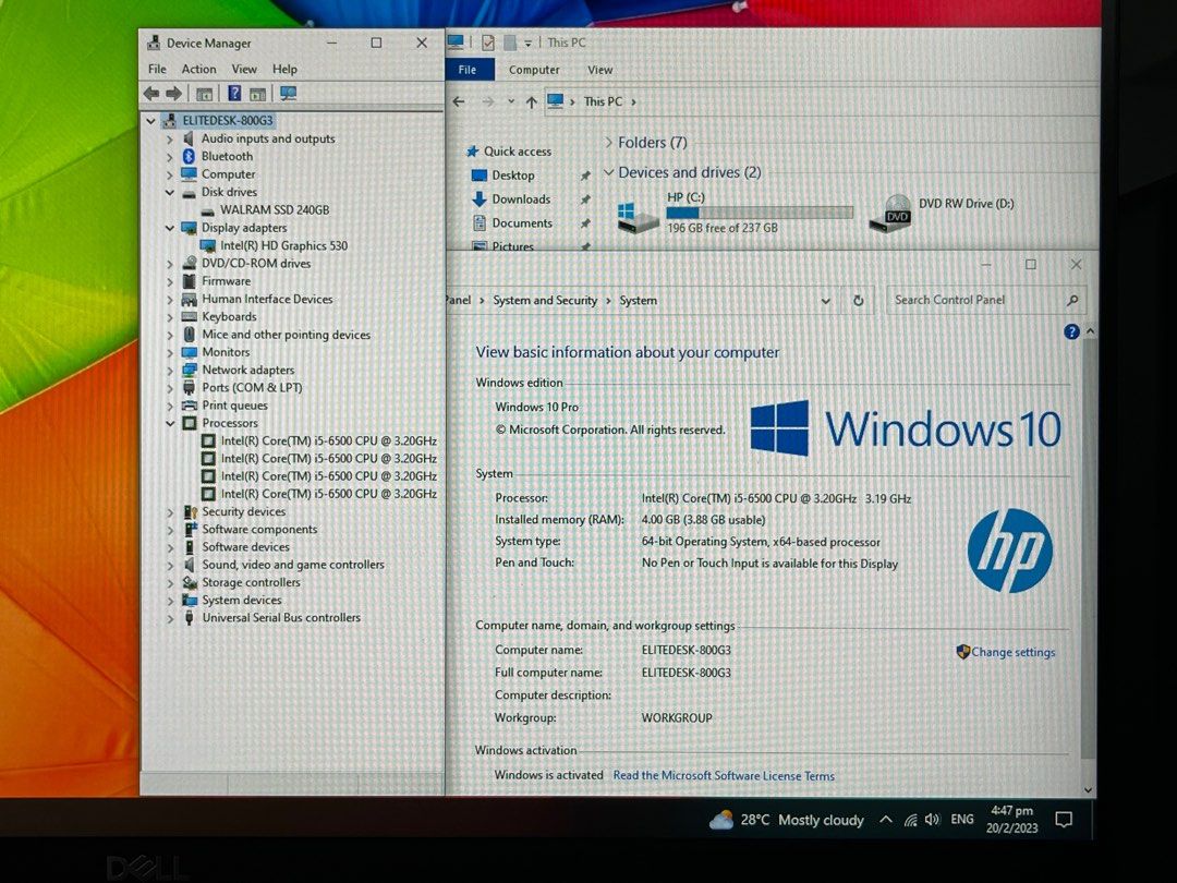 HP Business Office WFH School HBL Essential Desktop Computer PC budget ...