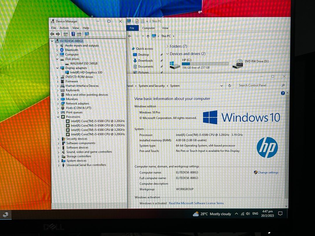 HP Business Office WFH School HBL Essential Desktop Computer PC budget ...