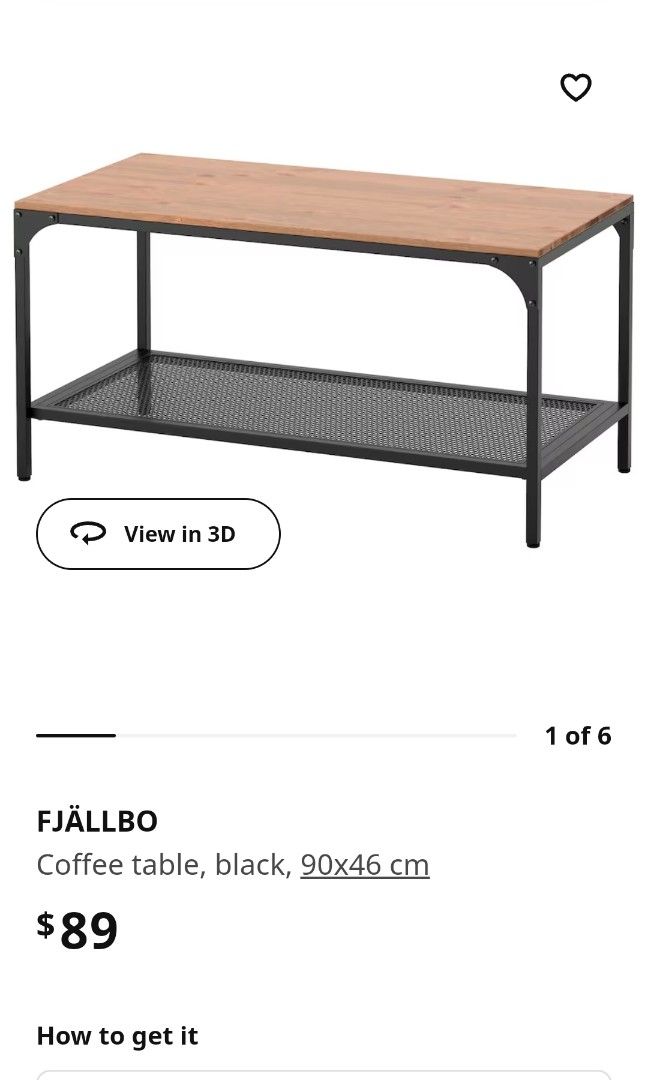 IKEA Coffee Table Fjallbo, Furniture & Home Living, Furniture, Tables ...