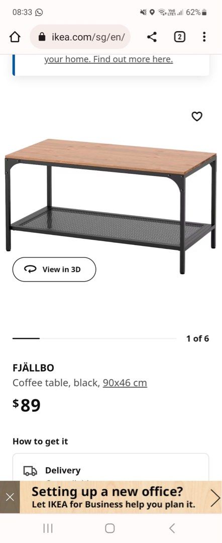 Ikea Fjallbo Coffee Table, Furniture & Home Living, Furniture, Tables ...