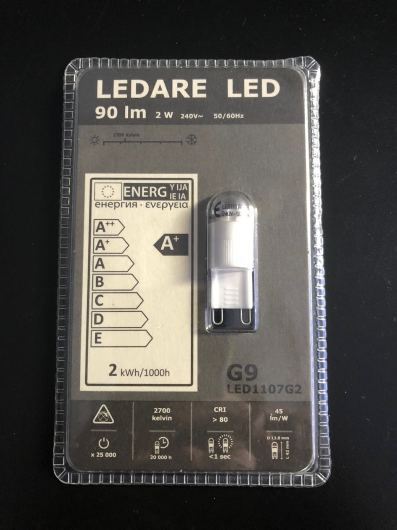 IKEA LEDARE LED 90 lm 2 Watt G9 Light Bulb, Furniture & Home Living ...