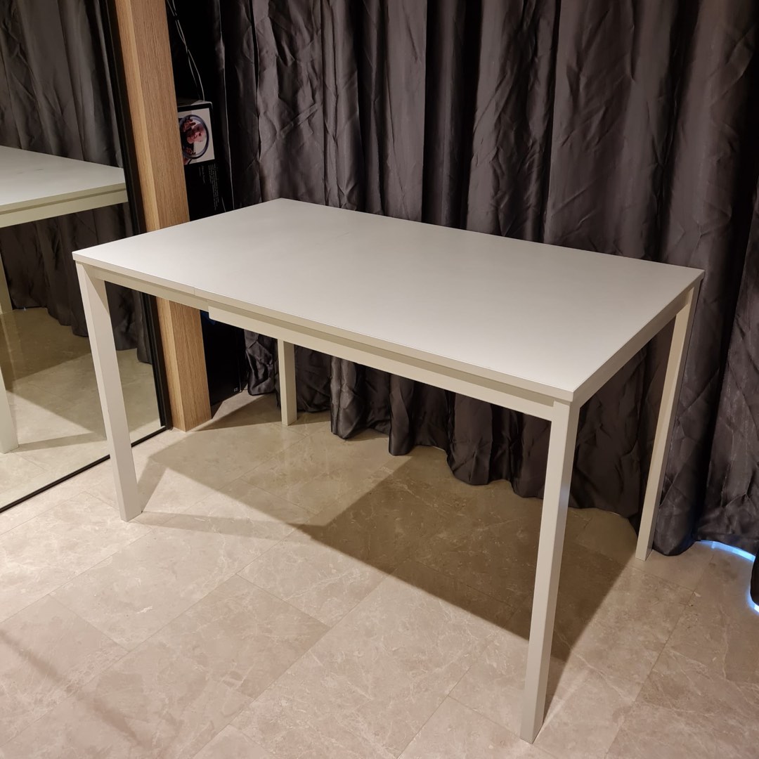 IKEA Vangsta White - Extendable Desk 80~120cm x70cm, Furniture & Home ...
