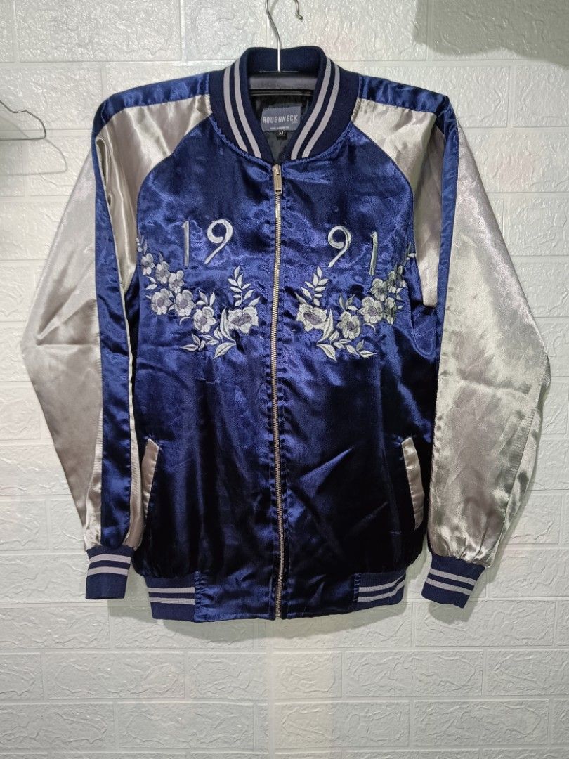 Jaket Sukajan brand ROUGHNECK 1991 / Bomber Jacket, Fesyen Wanita ...