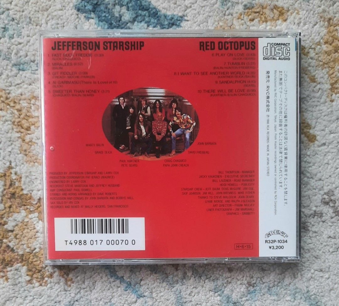 Jefferson Starship - Red Octopus CD, Hobbies & Toys, Music & Media, CDs ...