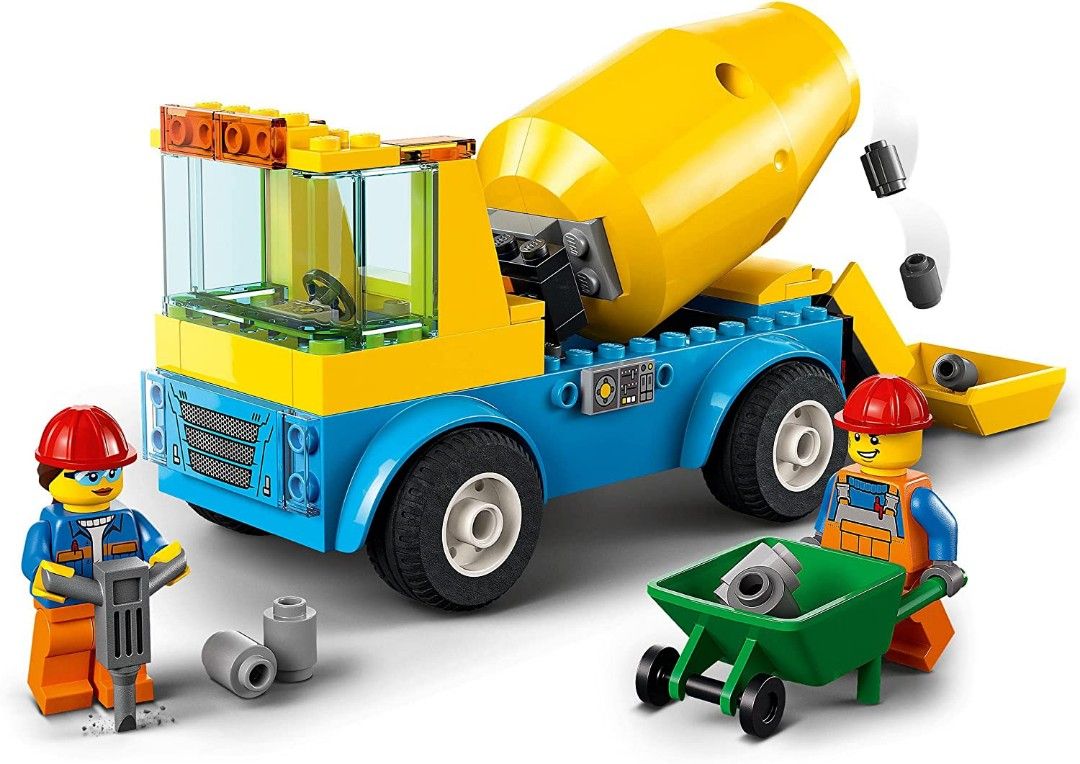 LEGO City Cement Mixer Truck 60325 Building Kit; Realistic Toy ...