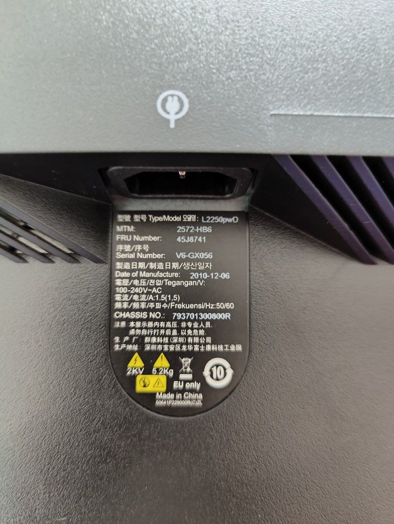 Lenovo L2250p 22-in Wide Monitor, Computers & Tech, Parts & Accessories ...