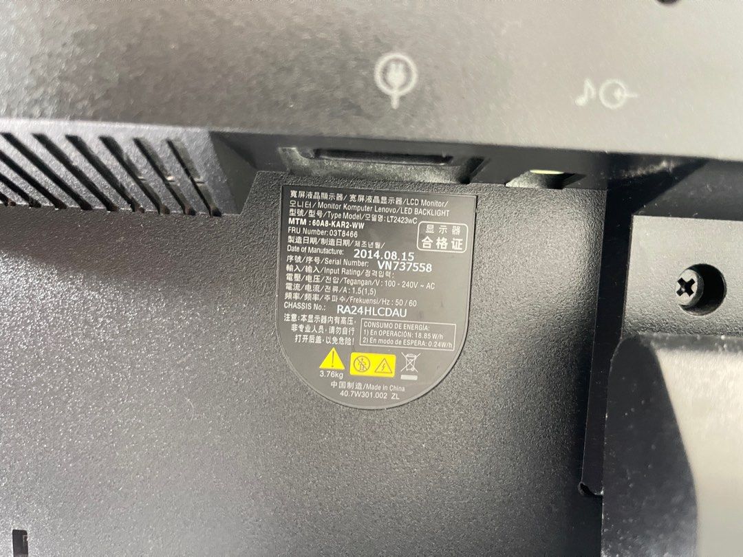 Lenovo ThinkVision LT2423wc 24-inch FHD LED Backlit LCD Monitor ...