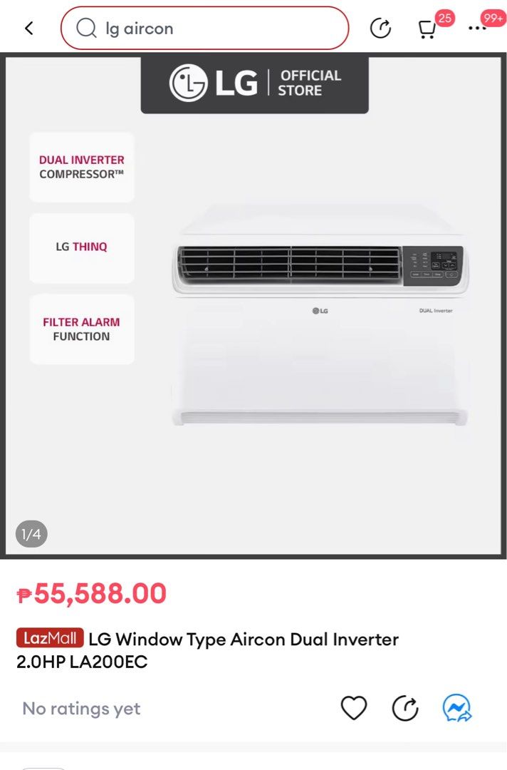 LG Dual Inverter AC 2.0 HP (LA200EC), TV & Home Appliances, Air ...