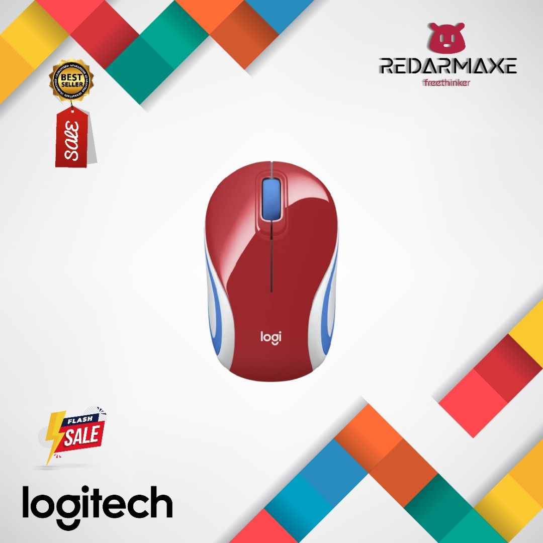 Logitech M187 Ultra Portable Wireless Mouse - Bright Red, Computers ...