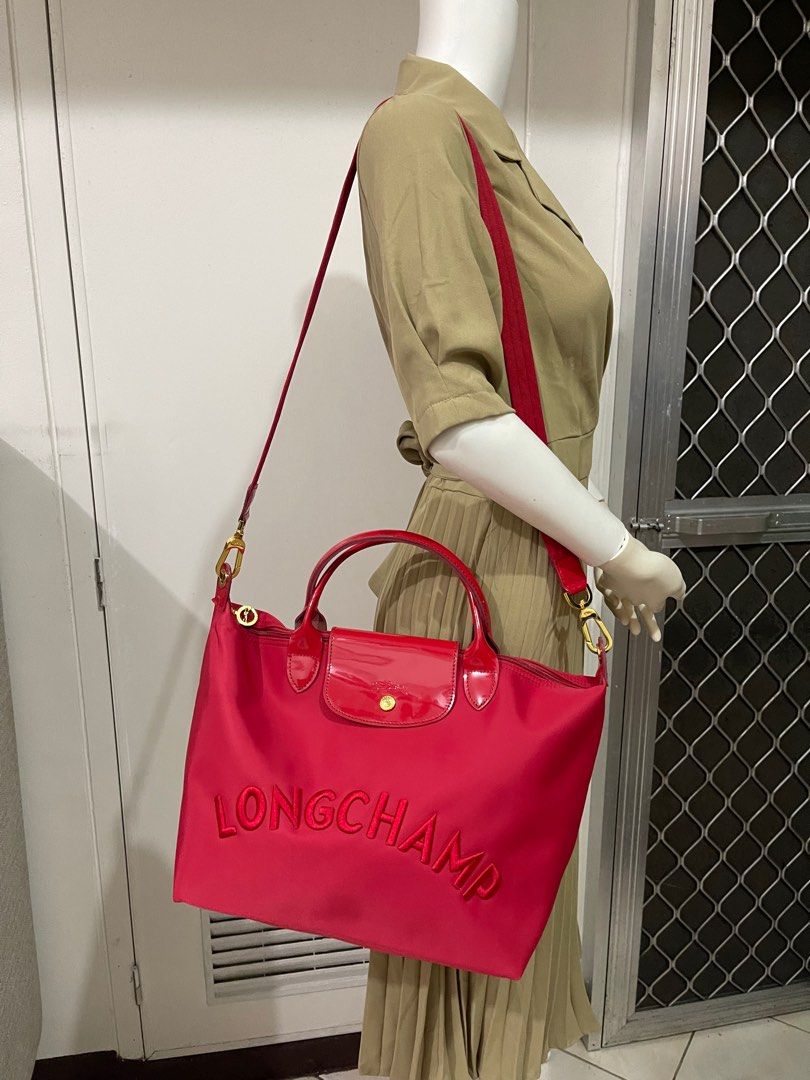LONGCHAMP 2way 3D logo bag in Poppy/ RED color on Carousell