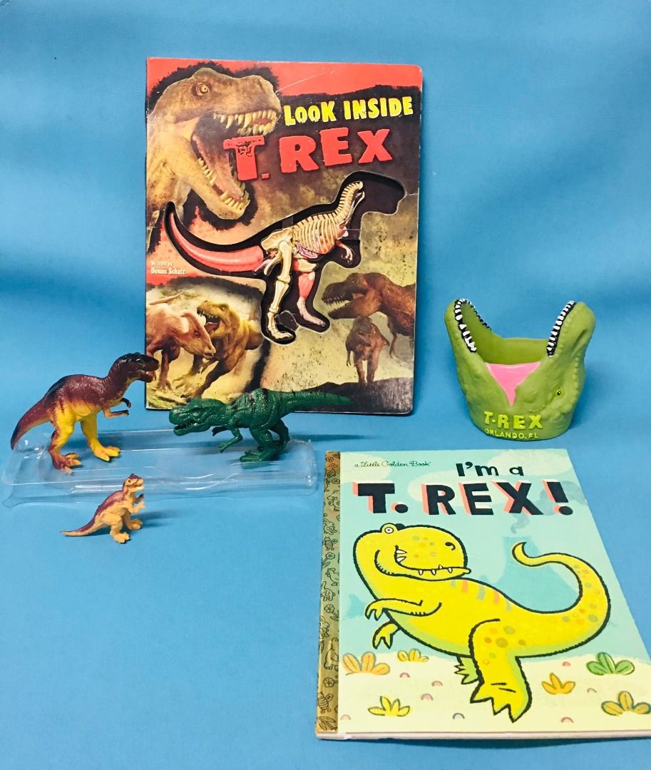 Look Inside T-Rex Book with T-Rex Pencil Holder Bundle, Hobbies & Toys ...