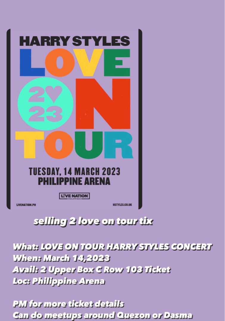 Love on Tour UBC Tickets, Tickets & Vouchers, Event Tickets on Carousell