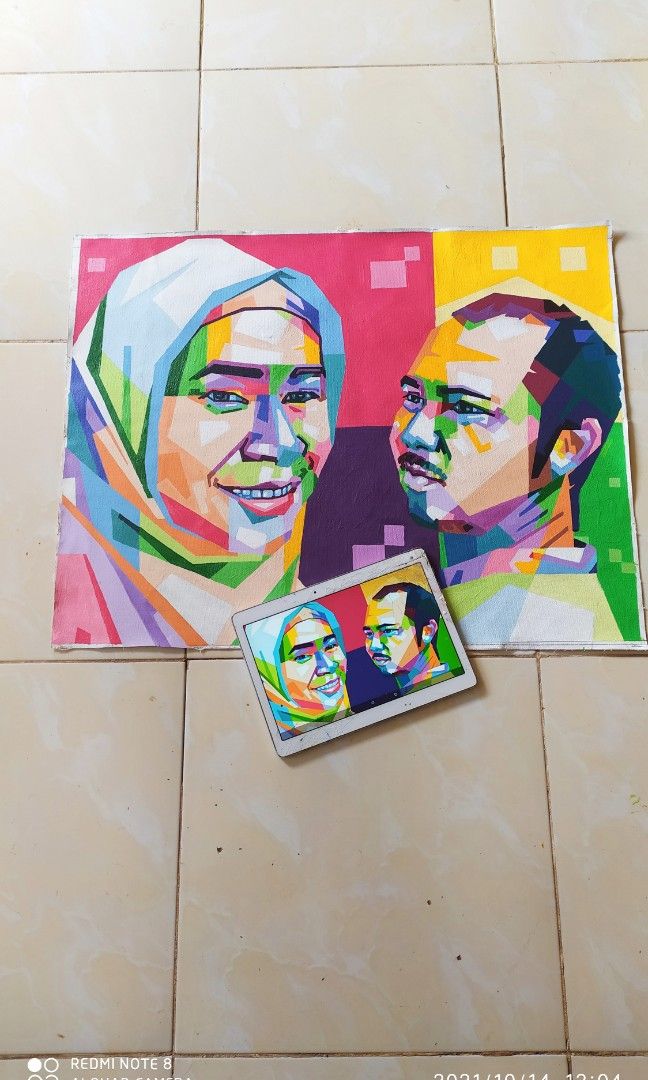 Lukisan Wajah WPAP, Desain & Kerajinan Tangan, Karya Seni di Carousell