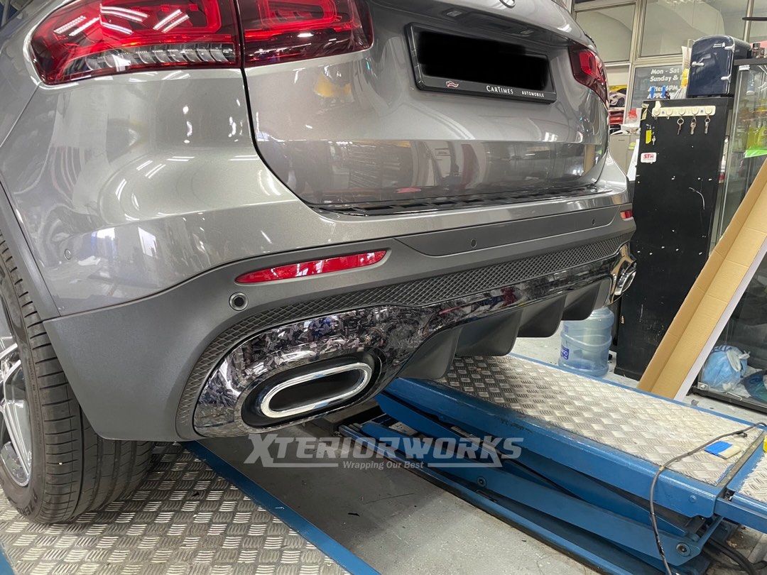 Mercedes GLB rear diffuser Forged Carbon wrap, Car Accessories ...