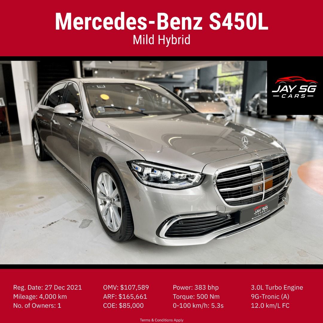 Mercedes-Benz S-Class Mild Hybrid S450L 4MATIC (A), Cars, Used Cars on Carousell