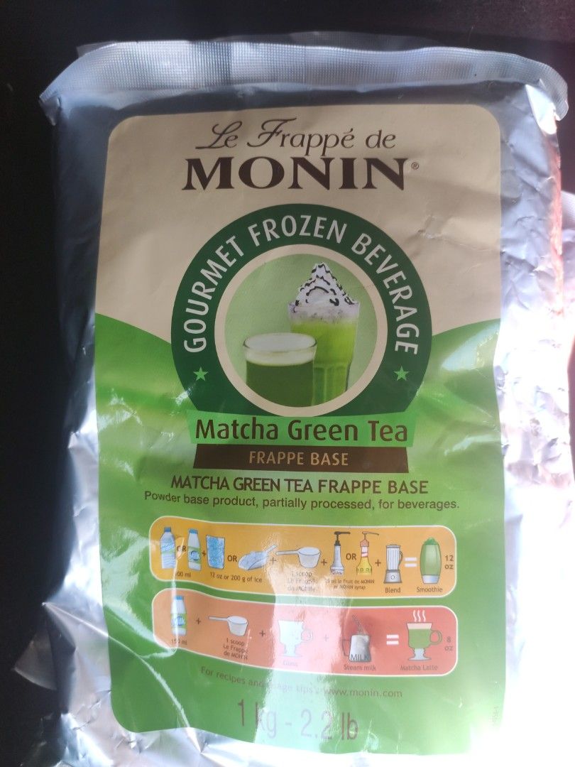 Monin frappe matcha green tea base 1kg, Food & Drinks, Beverages on ...