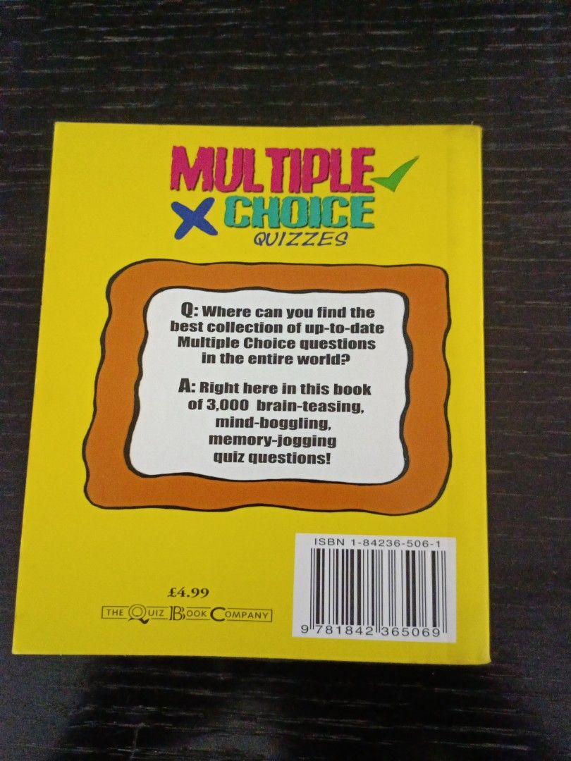 Multiple Choice Quiz book of 3000 quizzes, Hobbies & Toys, Books ...