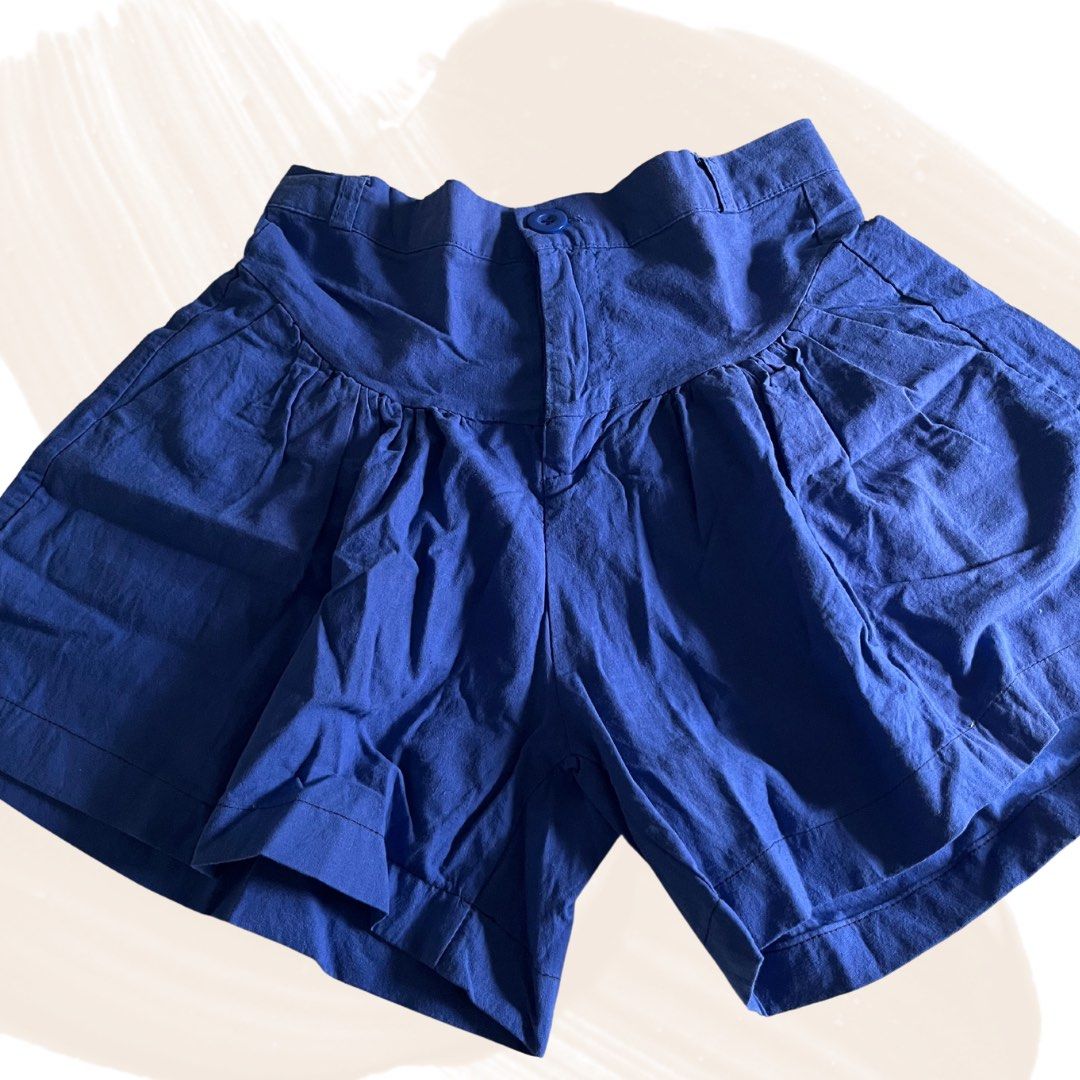 Navy Blue Linen Shorts from shop.rework on Carousell