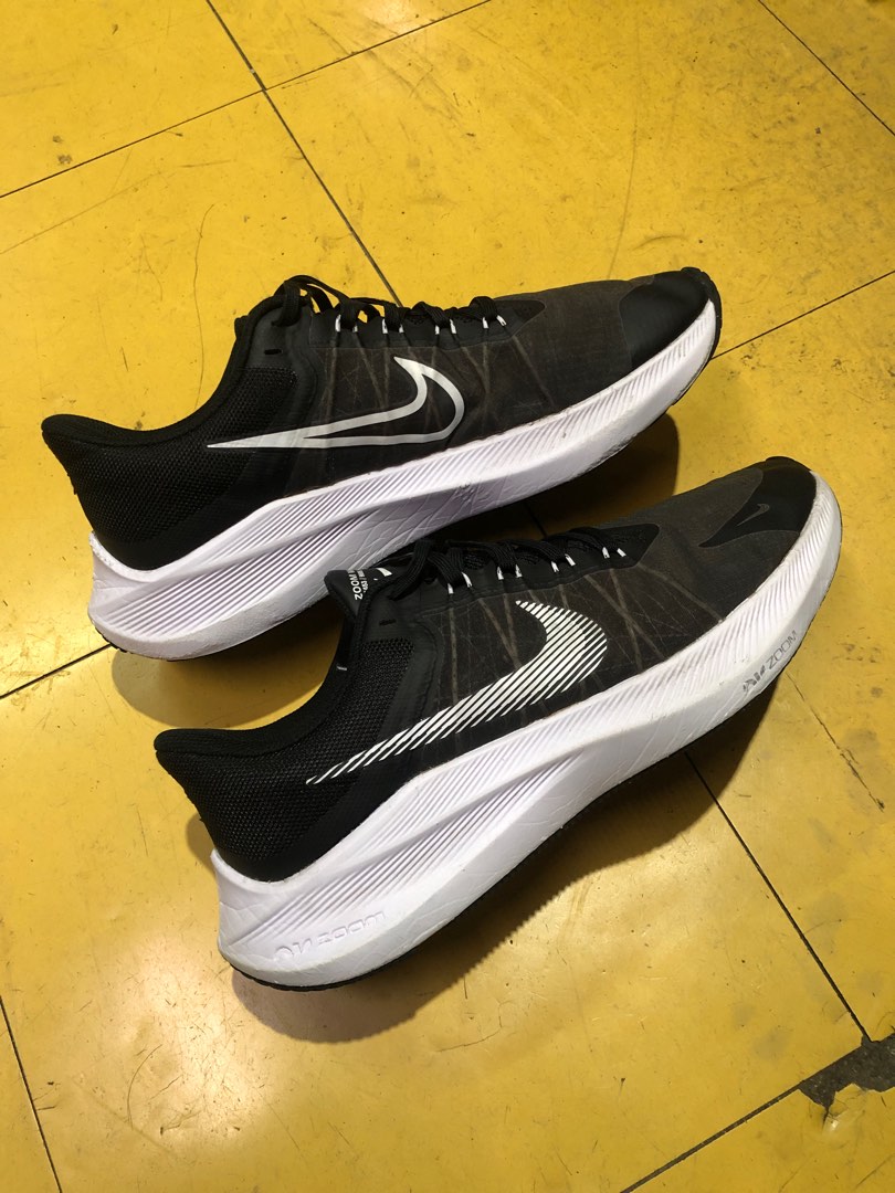 Nike Zoom Winflow 8 Mens Road Running Shoes Black/White(26.5 cm), Men's ...