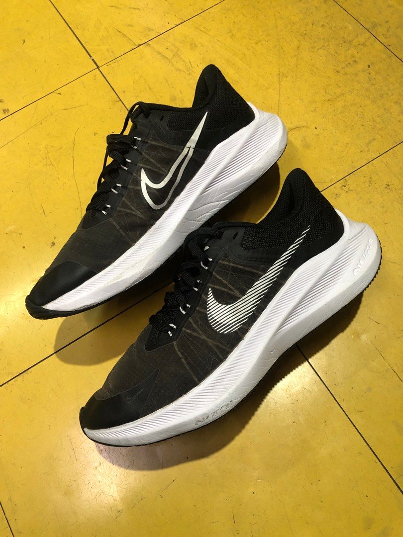 Nike Zoom Winflow 8 Mens Road Running Shoes Black/White(26.5 cm), Men's ...