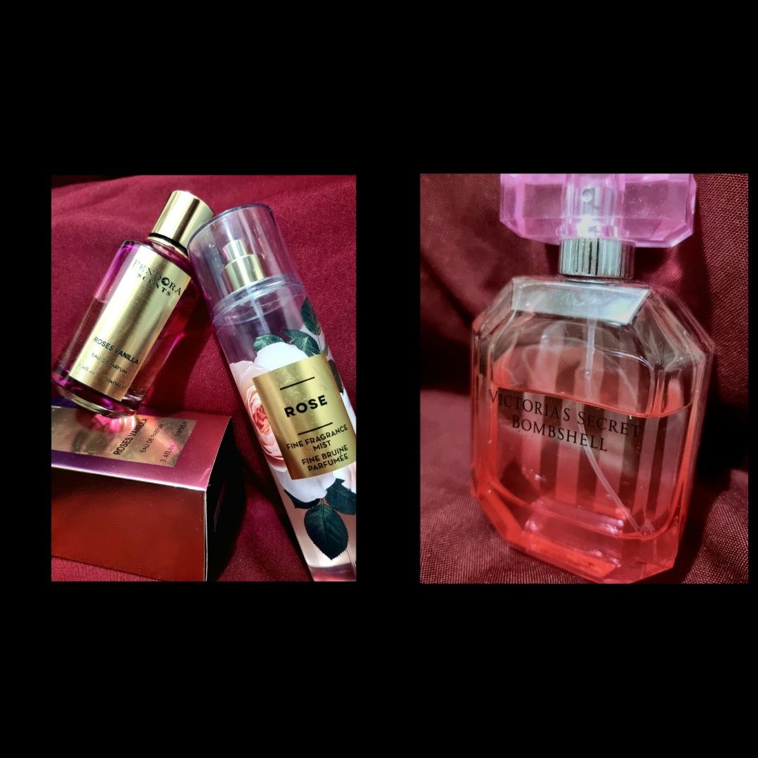 Pendora Roses Vanilla, Rose BBW and VS Bombshell, Beauty & Personal ...