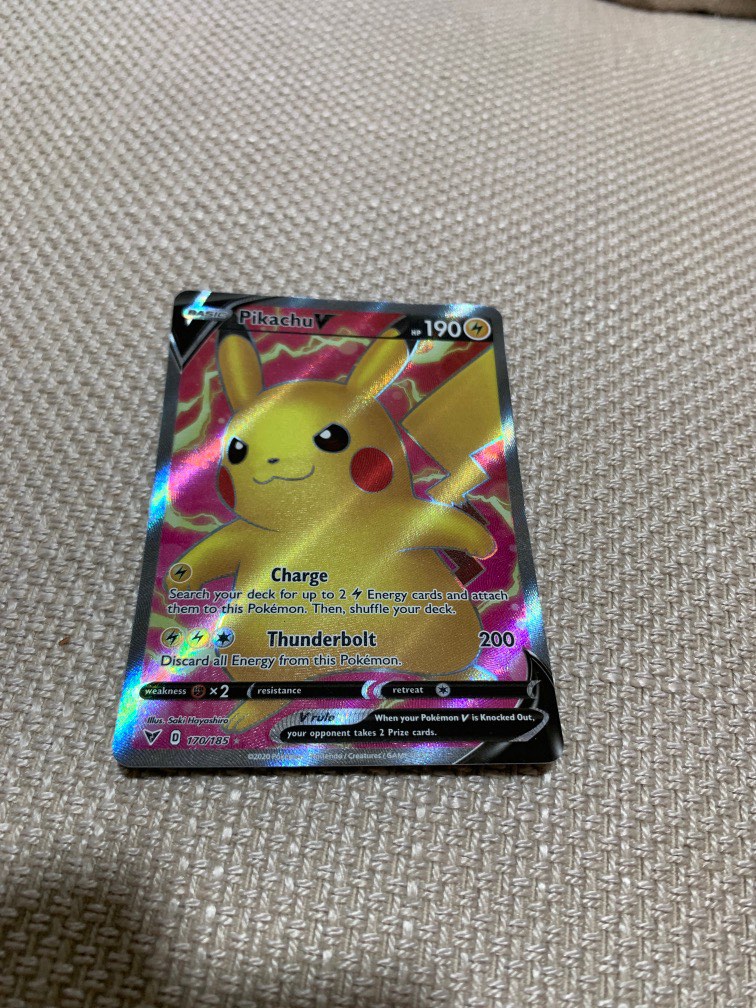 Pikachu V full art, Hobbies & Toys, Toys & Games on Carousell