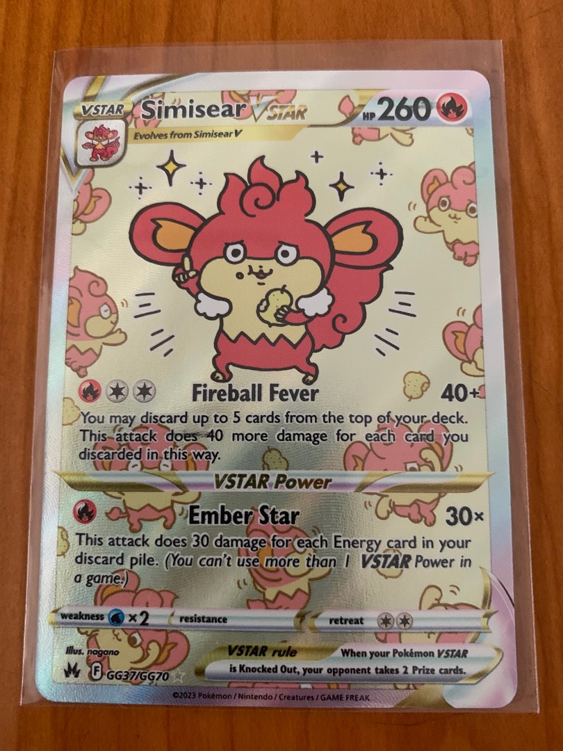 Pokemon Simisear Vstar crown zenith, Hobbies & Toys, Toys & Games on ...