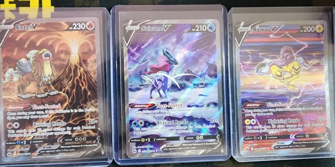 Pokemon TCG Cards : Crown Zenith ( Entei V / Suicune V / Raikou V ...