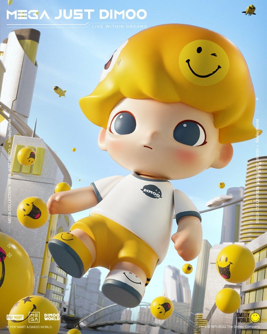 [POPMART] POPMART DIMOO 1000% MEGA COLLECTION JUST DIMOO X SMILEYWORLD ...