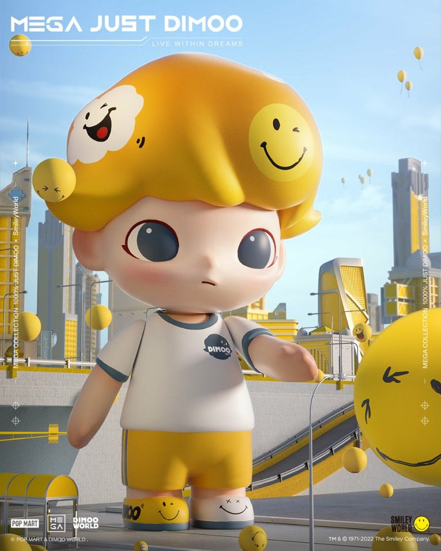 [POPMART] POPMART DIMOO 1000% MEGA COLLECTION JUST DIMOO X SMILEYWORLD ...