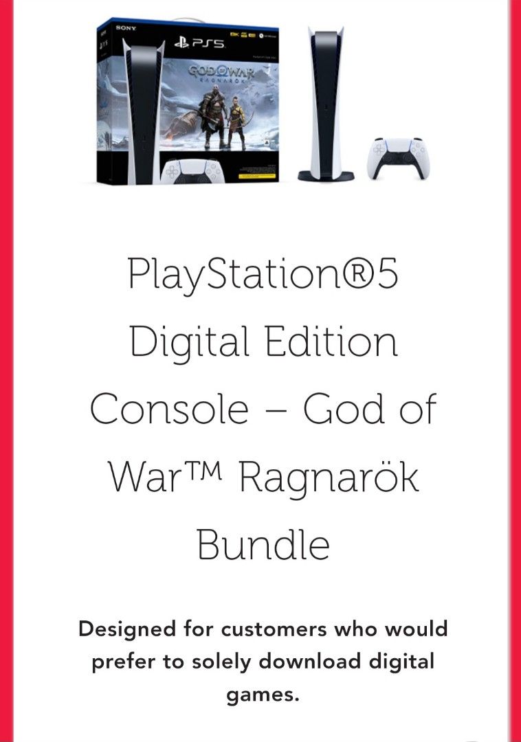 Ps5 digital edition (gow), Video Gaming, Video Game Consoles, PlayStation on Carousell