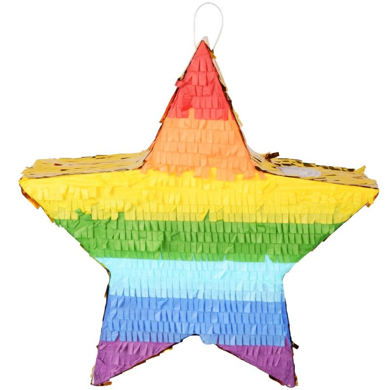 Rainbow Star Pinata (With Free Stick) (48cm x 48cm x 9cm), Hobbies ...