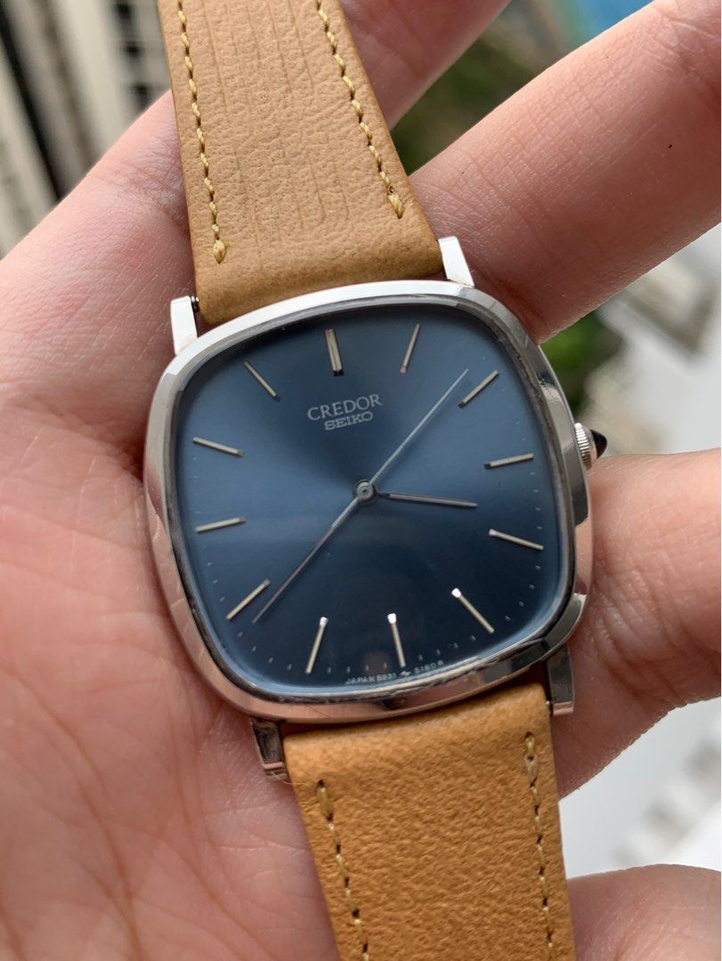 [Rare] Seiko Credor blue sunburst dial, Luxury, Watches on Carousell