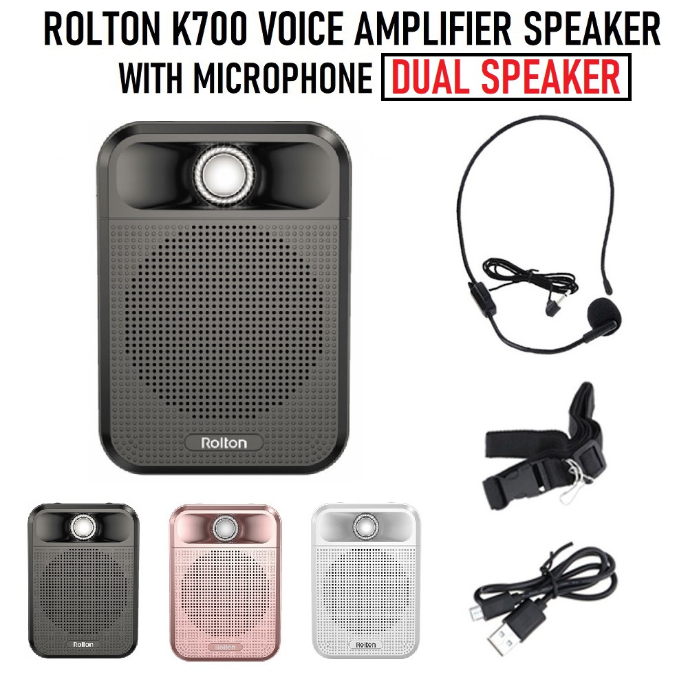 Rolton K700 Portable Loud Speaker Voice Amplifier with Mic Dual Speaker ...