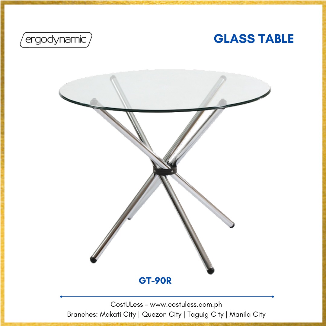 Round Dining Table, Chopstick Glass Table, Furniture & Home Living ...