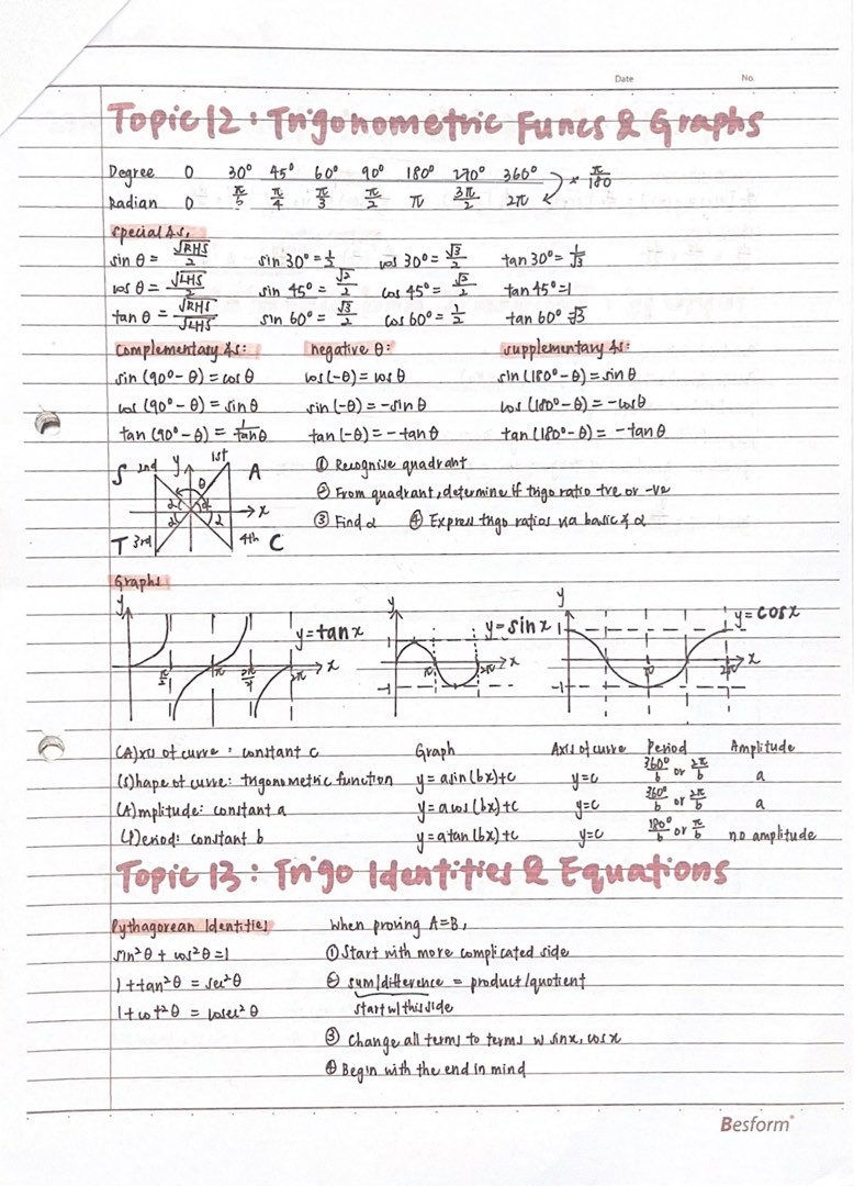 Sec 4 IP Math Notes (NJC), Hobbies & Toys, Books & Magazines ...