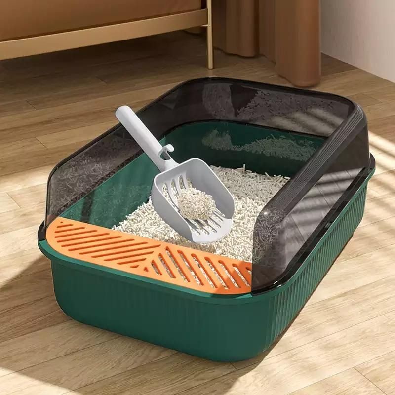 [SG STOCK] Cat Litter Box 50.5cm Litter Box Open Litter Box High Fence ...
